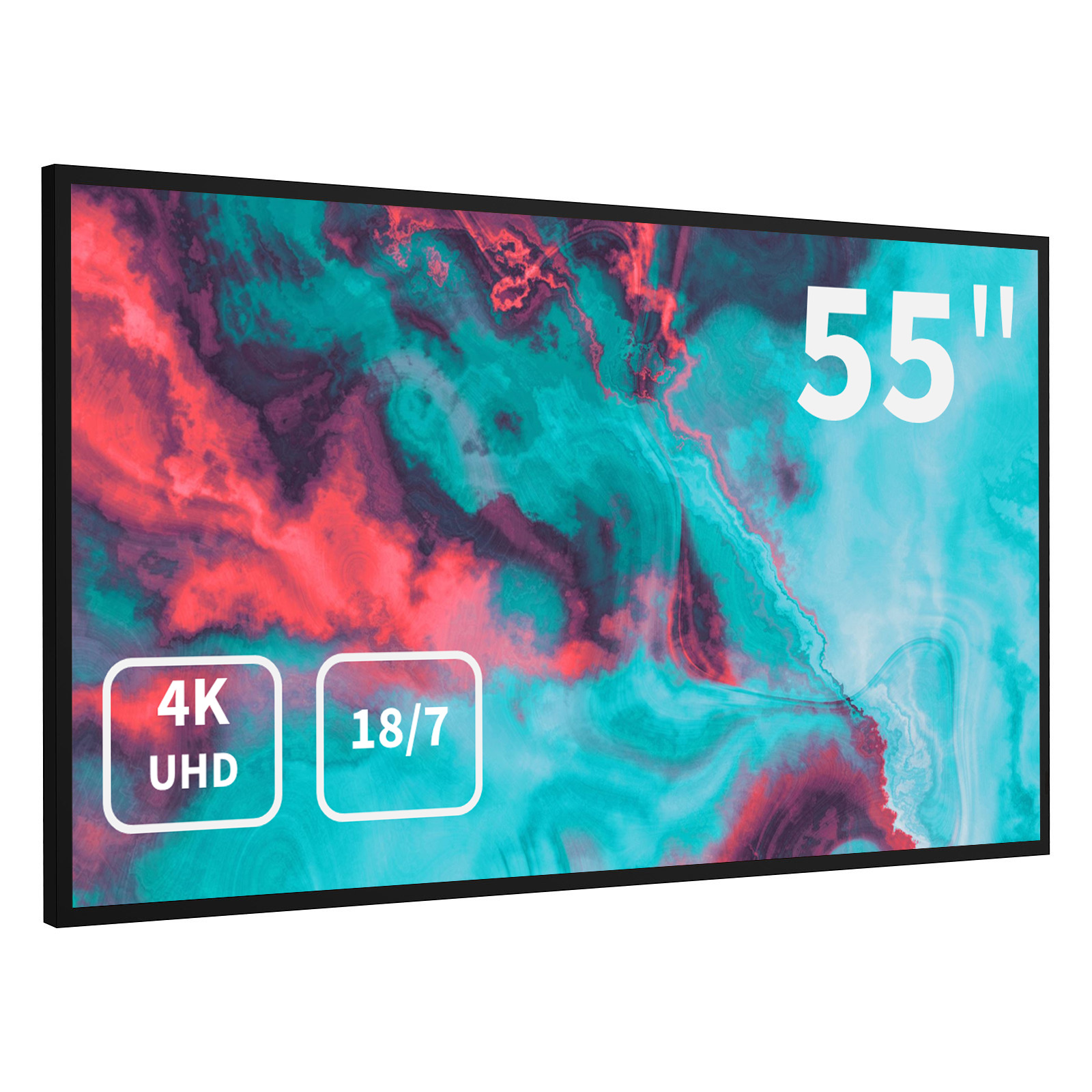 Monitor 55” HIKVISION MONITOR 55 LED 4K UHD, 7/24, CASE PLASTICO ...